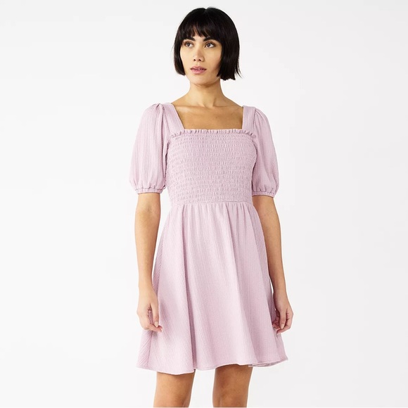 Nine West | Dresses | Nine West Puff Sleeve Square Neck Babydoll Dress ...